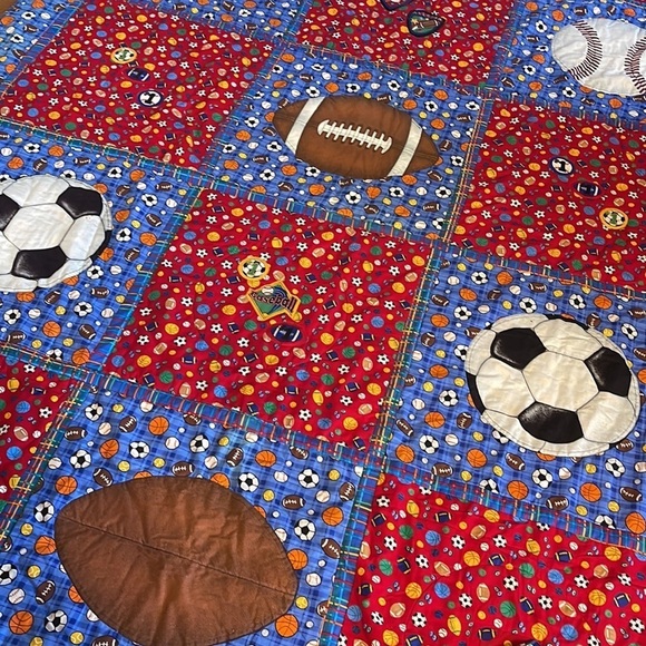 Artisan | Bedding | Huge Artisan Sports Quilt Soccer Football Baseball ...